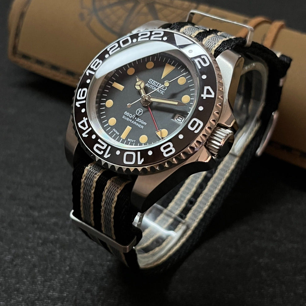 Seiko GMT JB Mod-Seiko Vintage Milsub GMT WATCH – KOULUOLANG