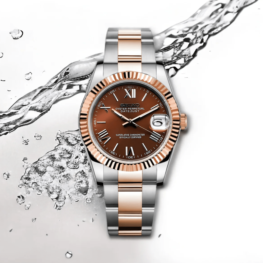 Seiko Mod Datejust Chocolate Roman-Seiko Mod Datejust watch – KOULUOLANG