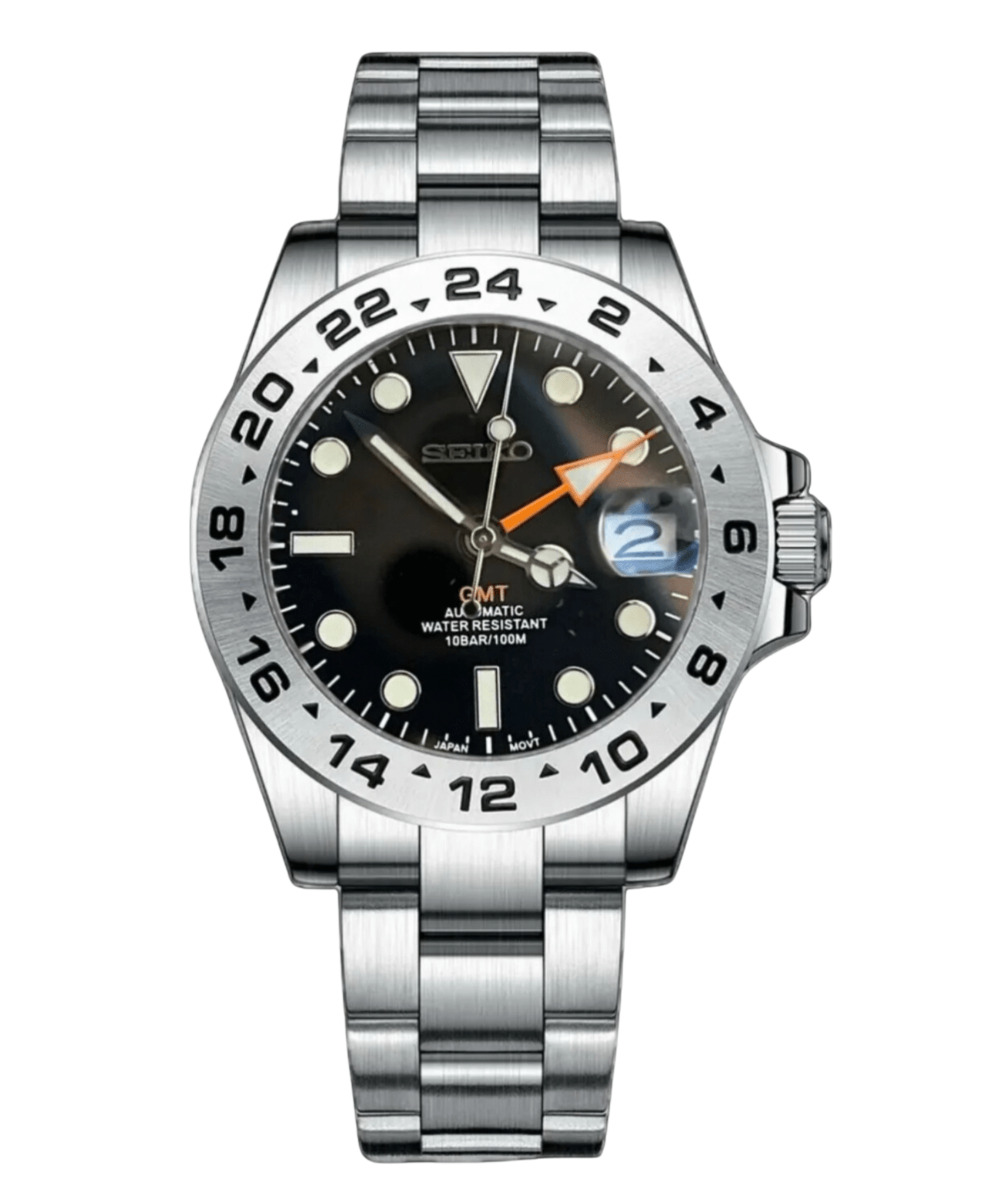 Seiko Mod Explorer II Black-Seiko GMT Mod – KOULUOLANG